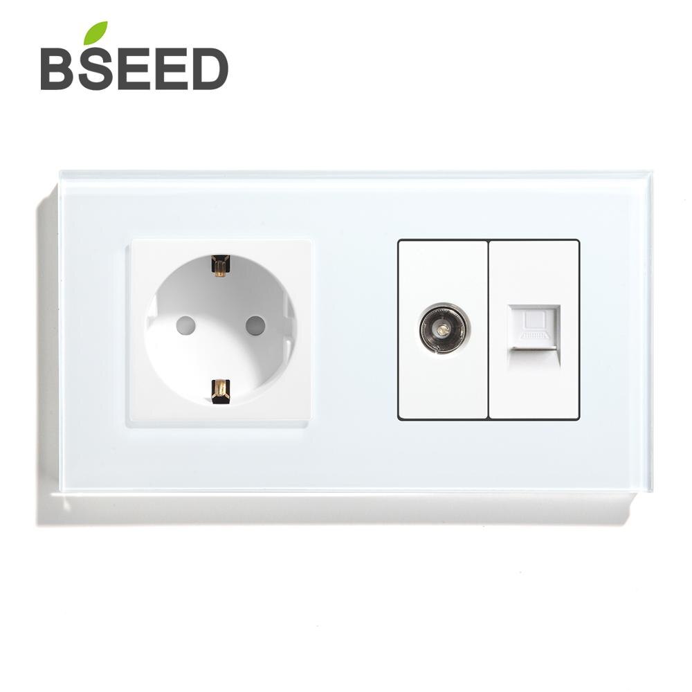 BSEED EU Wall Sockets TV Power Outlets White Black... – Vicedeal