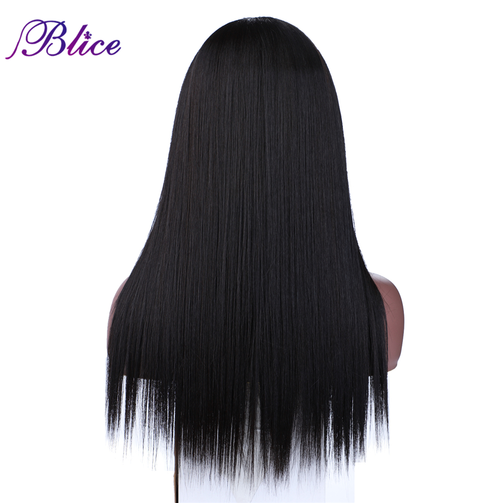 Blice Zijde Recht Midden Deel Lace Pruik Synthetis... – Grandado