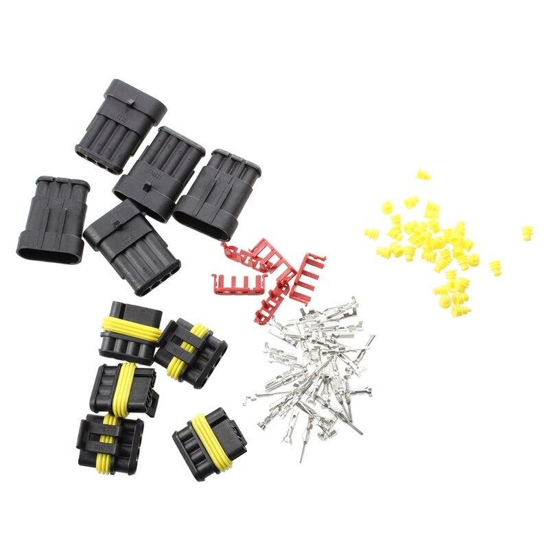 5 Kit 4 Pin Way Waterproof Electrical Wire Connect... – Grandado