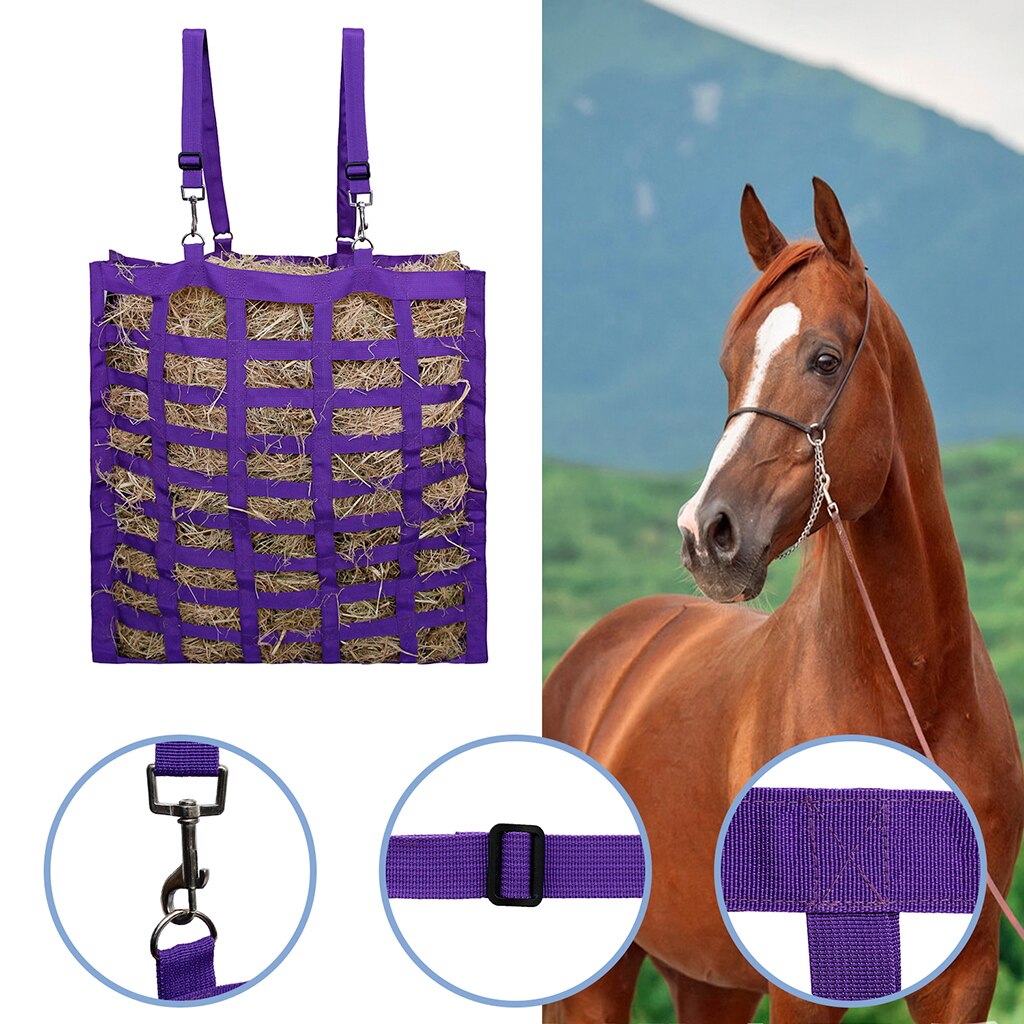 Equestrian Horse Slow Feed Horse Hay Bag with Divi... – Grandado