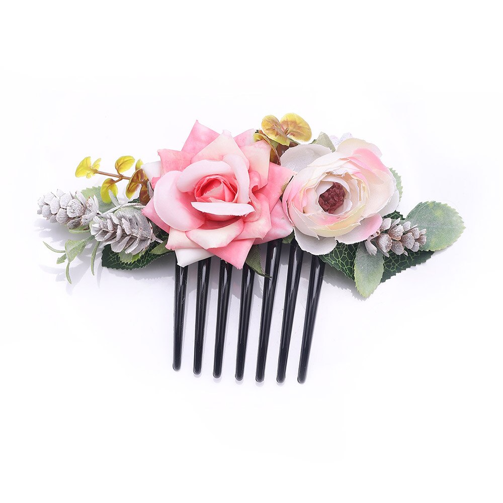 Vintage roze bloemen haarkam, klassieke bruidshaar... – Vicedeal