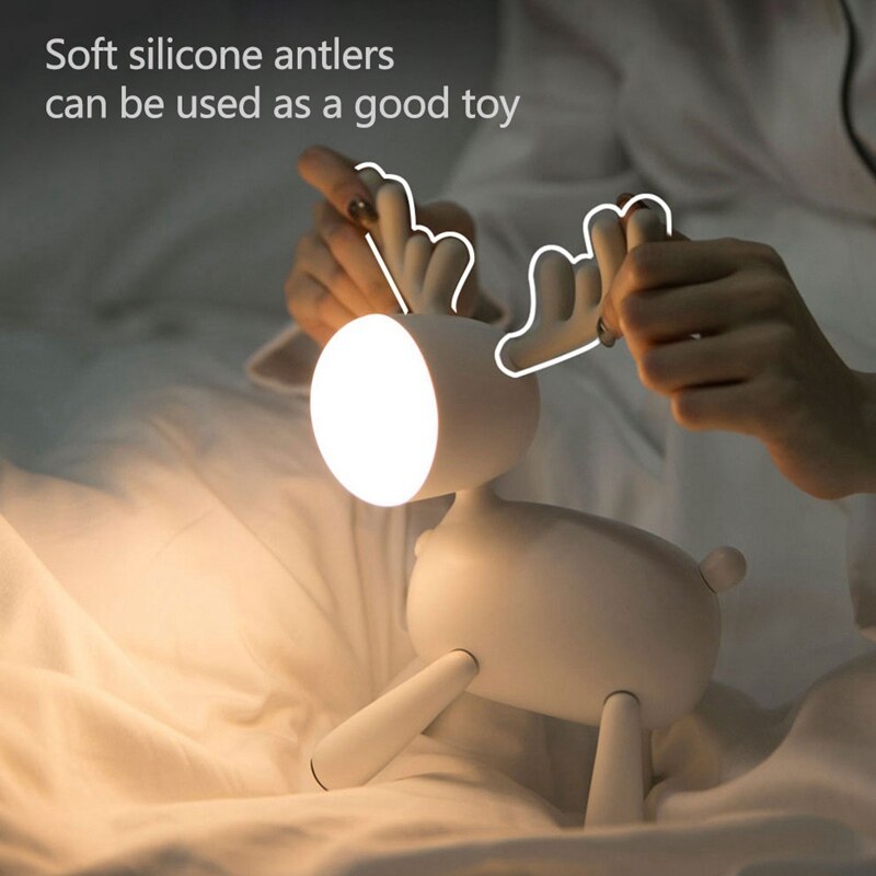 Elk Led Desk Lamp Little Looking Deer Cartoon USB ... – Grandado