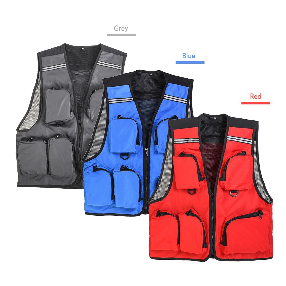 Mannen Outdoor Vest Multi-Pocket Mesh Ademend Mouw... – Vicedeal