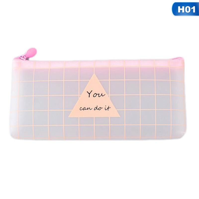 Transparent Waterproof Pencil Case Cute Pink Stude... – Grandado