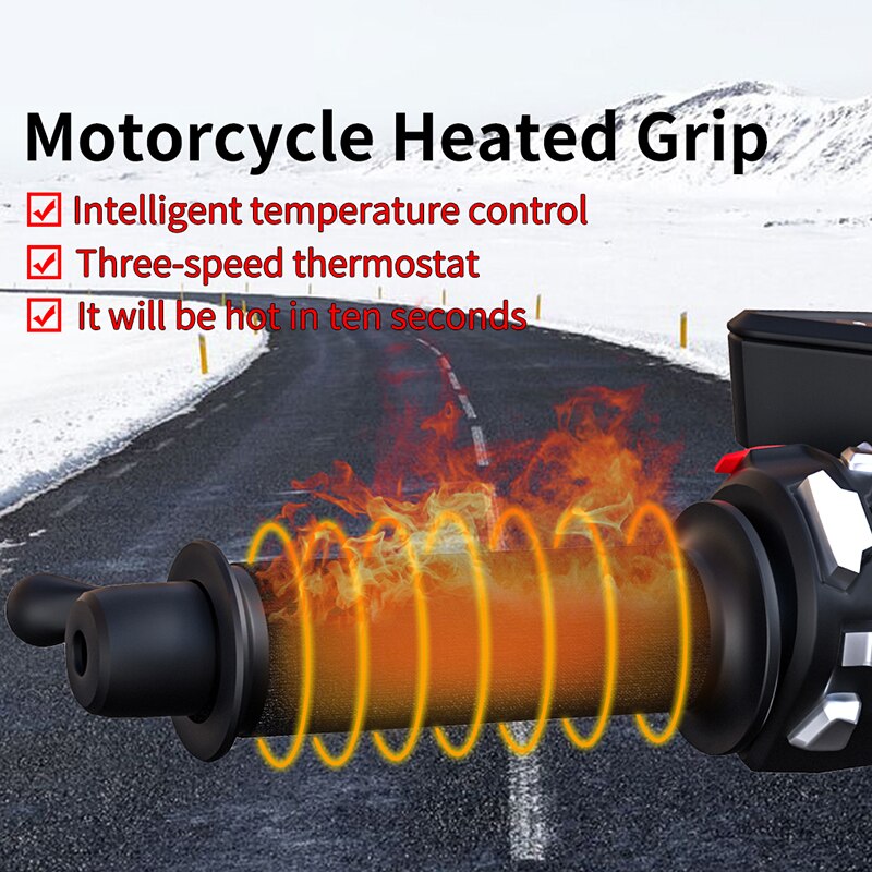 Universal 12V Motorcycle Electric Heating Handl Heated Grips Inserts ...