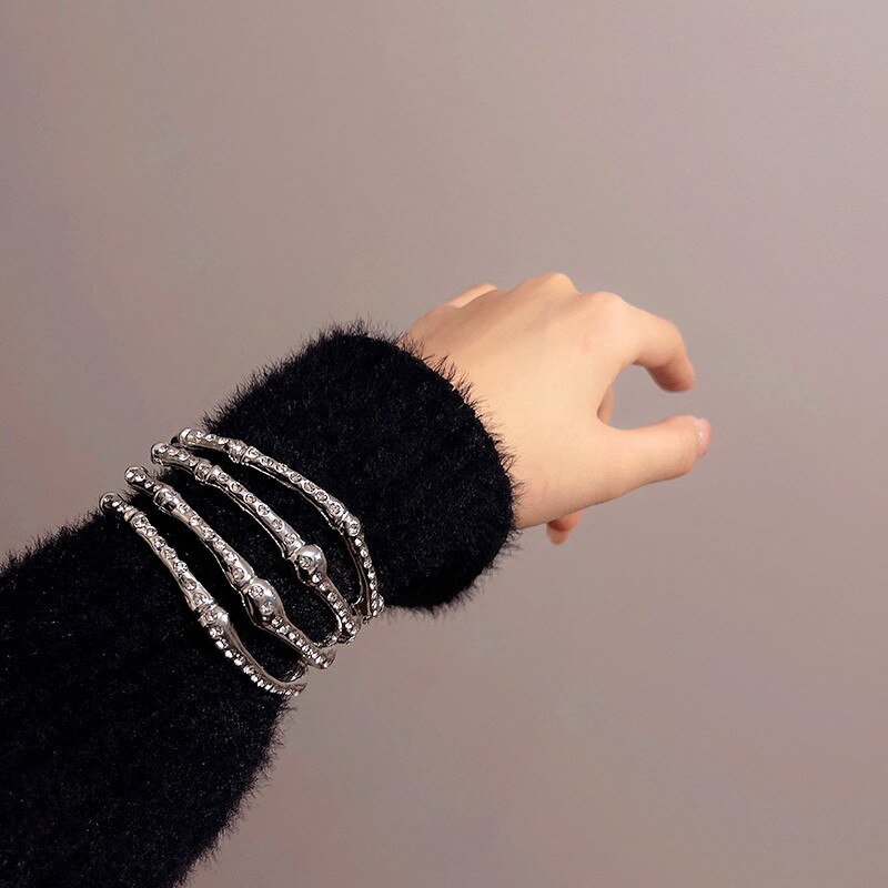 Cuban Link Chain Punk Bracelet For Men Gothic Hand... – Grandado