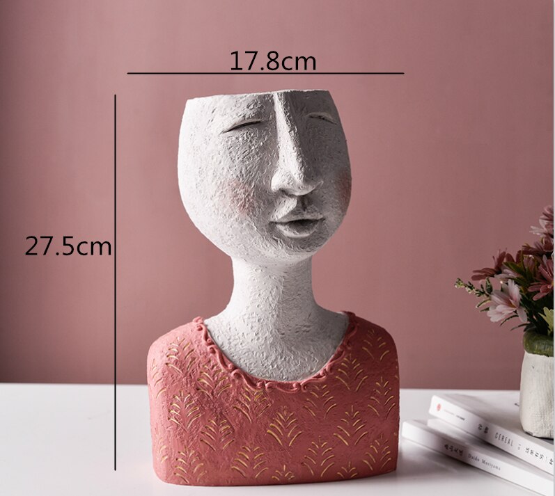 Nordic Resin Human head vase vase sculpture human ... – Grandado