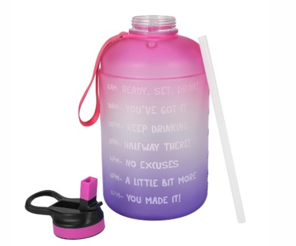 1 Gallon/3.78l Fitness Water Jug With Time Marker-... – Grandado