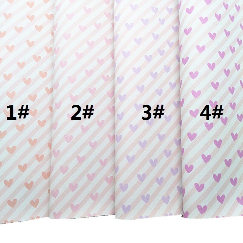 Stripes Pastel Hearts Printed Synthetic Faux Leath... – Grandado