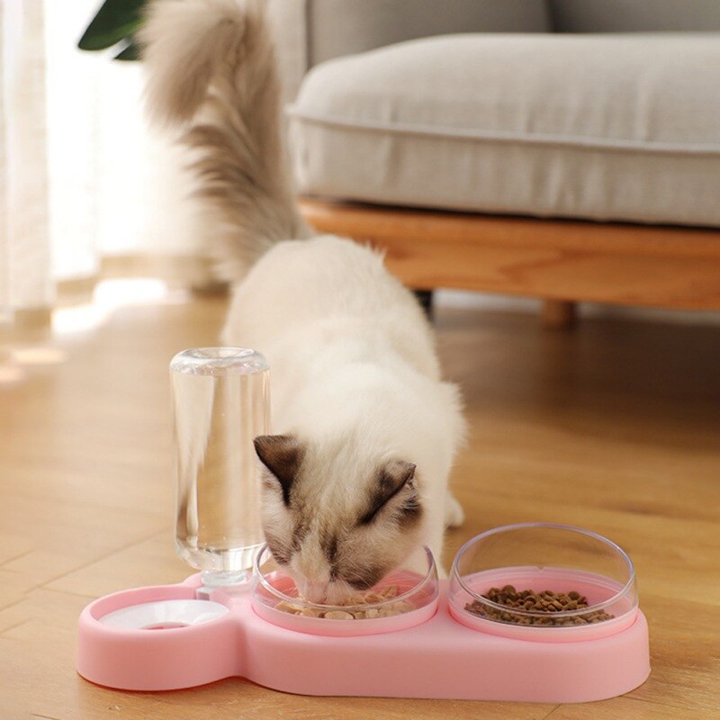 Cat & Dog Bowl Automatic Drinking And Feeding Dual... – Grandado