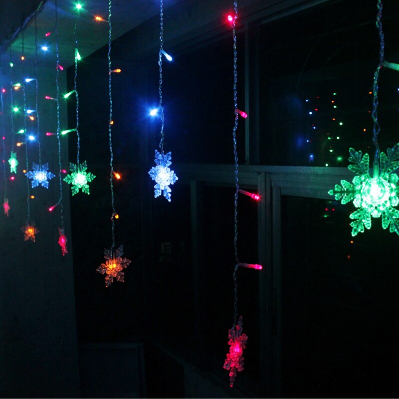 4M 100SMD LED Snowflake Curtain String Lights For ... – Grandado