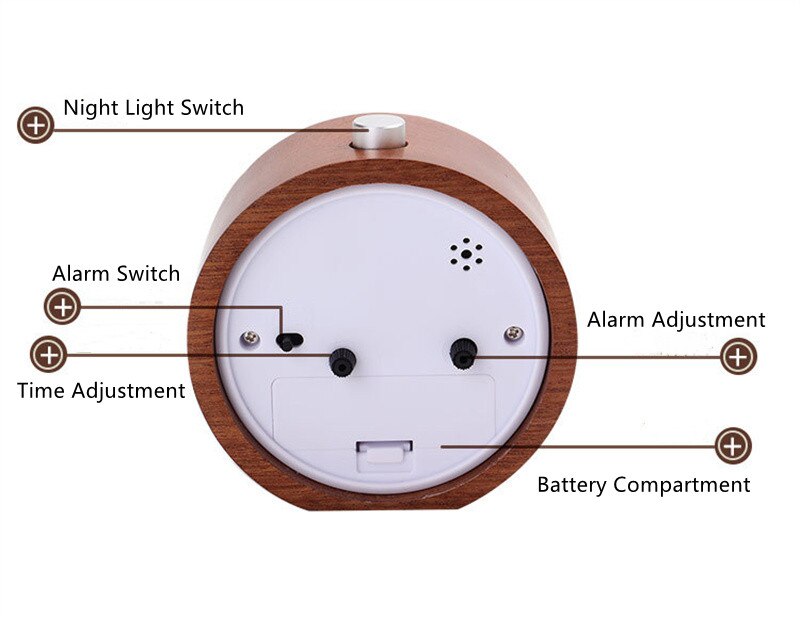 Handmade Wooden Alarm Clock for Kids Table Clock W... – Grandado