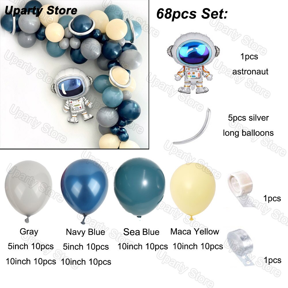 68Pcs Astronaut Balloon Garland Kit Outer Space Th... – Vicedeal