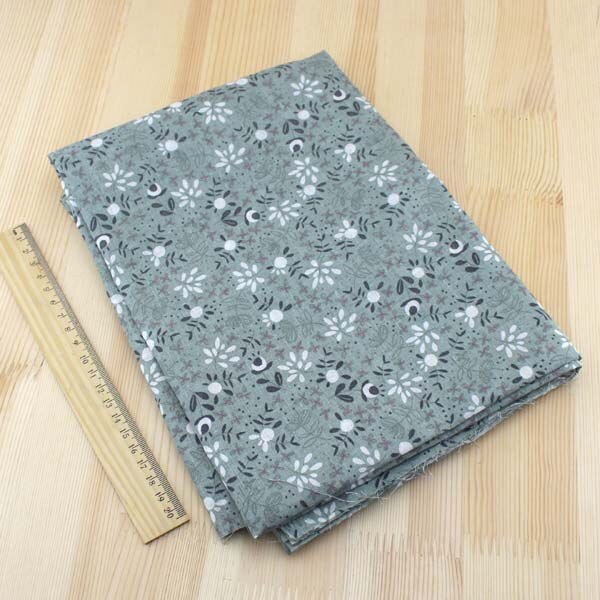50*50cm 7PCS Gray Series Floral Print Cotton Fabri... – Grandado