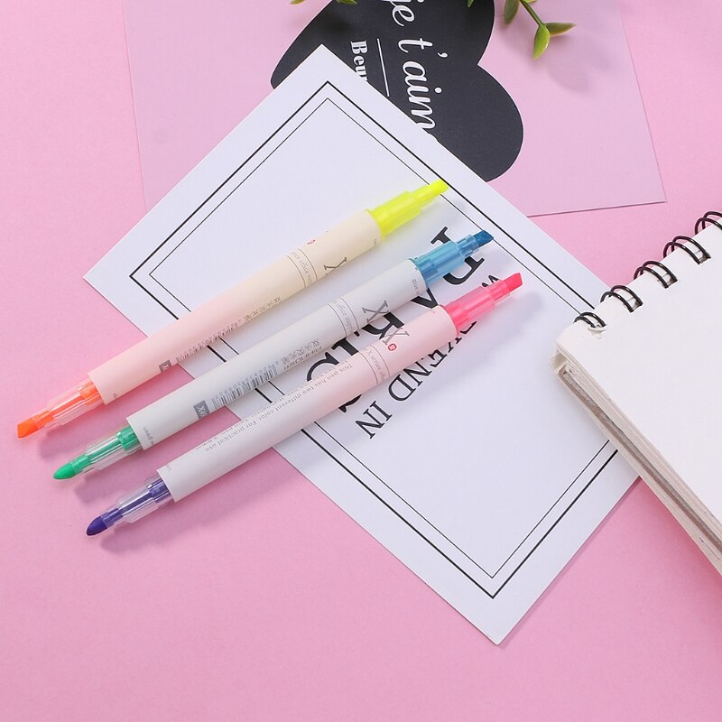 3Pcs 6 Colors Rainbow Double Write Permanent Highl... – Grandado