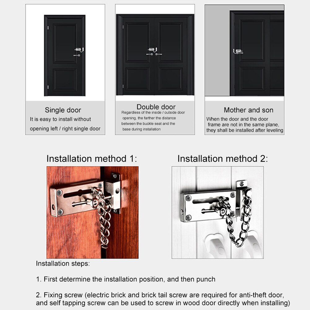 Anti Theft Stainless Steel Home Slide Bolt Latch G... – Grandado