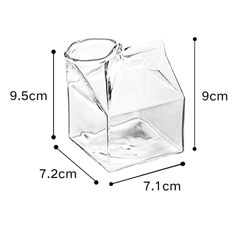 Kawaii Vierkante Melk Doos Glazen Beker 380Ml Leuk... – Grandado