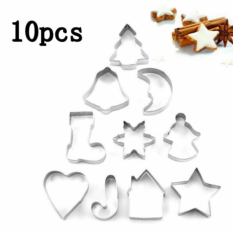 10pc/Set Christmas Cookie Cutter Tools Stainless S... – Grandado