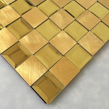Self Adhesive Gold Glass Mirror Tile Backsplash Br... – Grandado