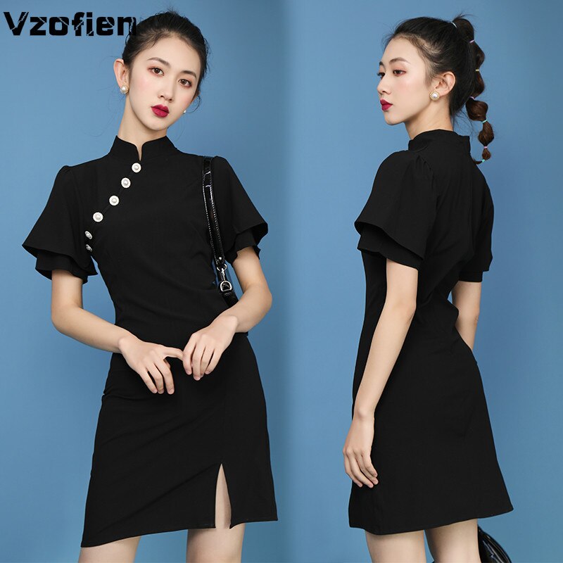 Chinese Traditional Slim Mini Cheongsam Short Slee... – Grandado