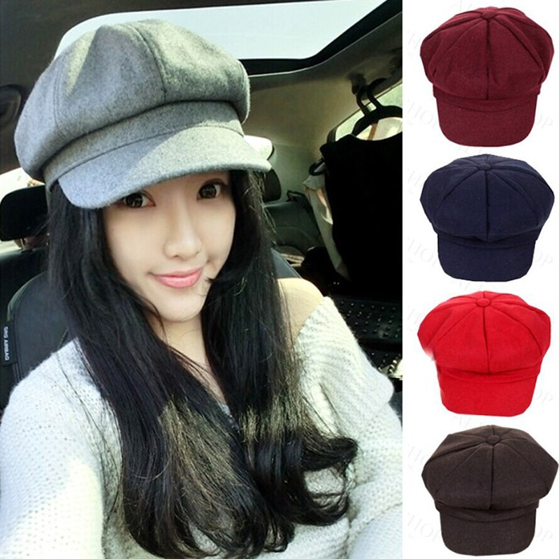 Newest Male Female Felt Hat Solid Color Octagonal ... – Grandado
