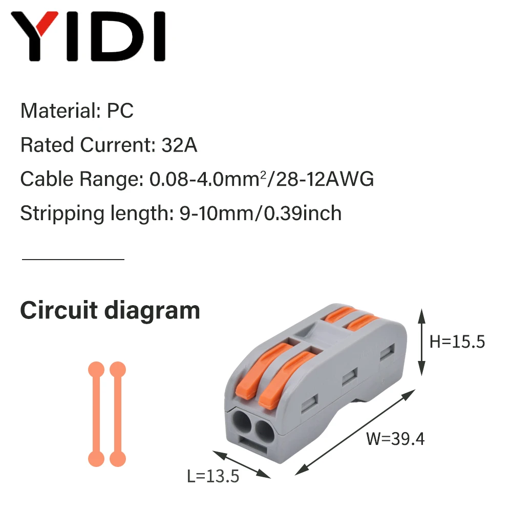 5pcs Splitter Cable Push-in Connection Terminal Bl... – Grandado