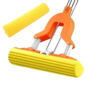 Folding Sponge Mop Stainless Steel Rod Squeezed Wa... – Vicedeal