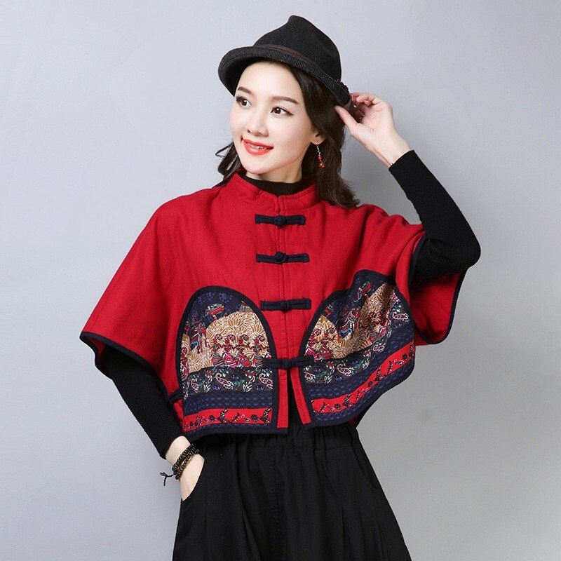Ladies Chinese Tops Autumn Winter Retro Cape Hanfu... – Grandado
