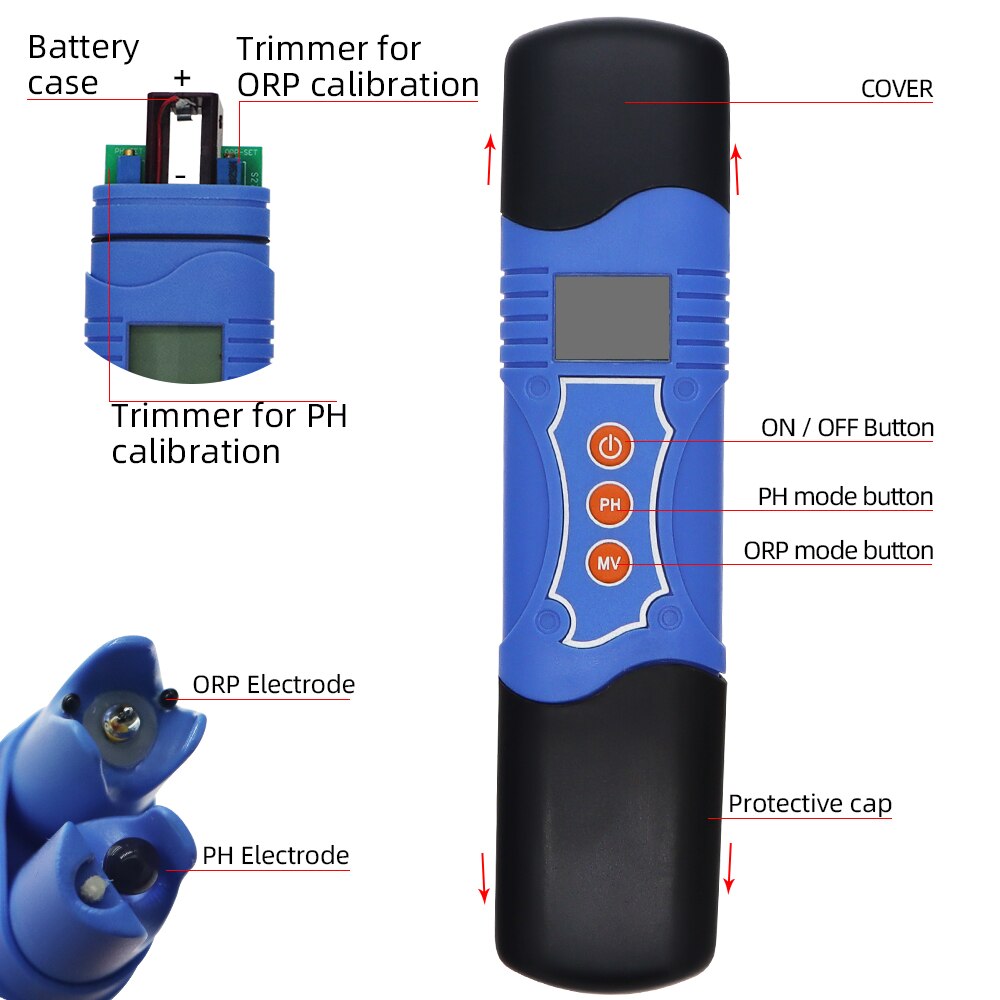 PH-099 PH ORP Temp meter High Accuracy Waterproof ... – Grandado