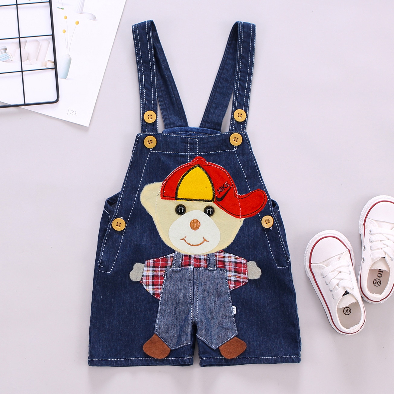 baby boy jean overalls cartoon dog baby boy clothe... – Grandado