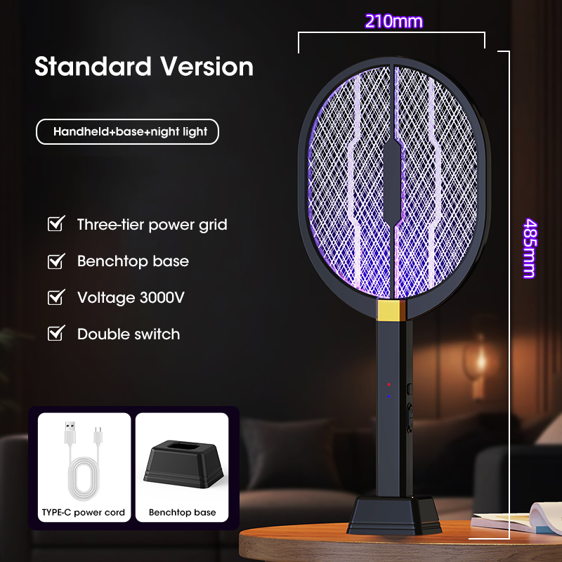 Upgraded 3000V Electric Mosquito Racket With Purpl... – Vicedeal