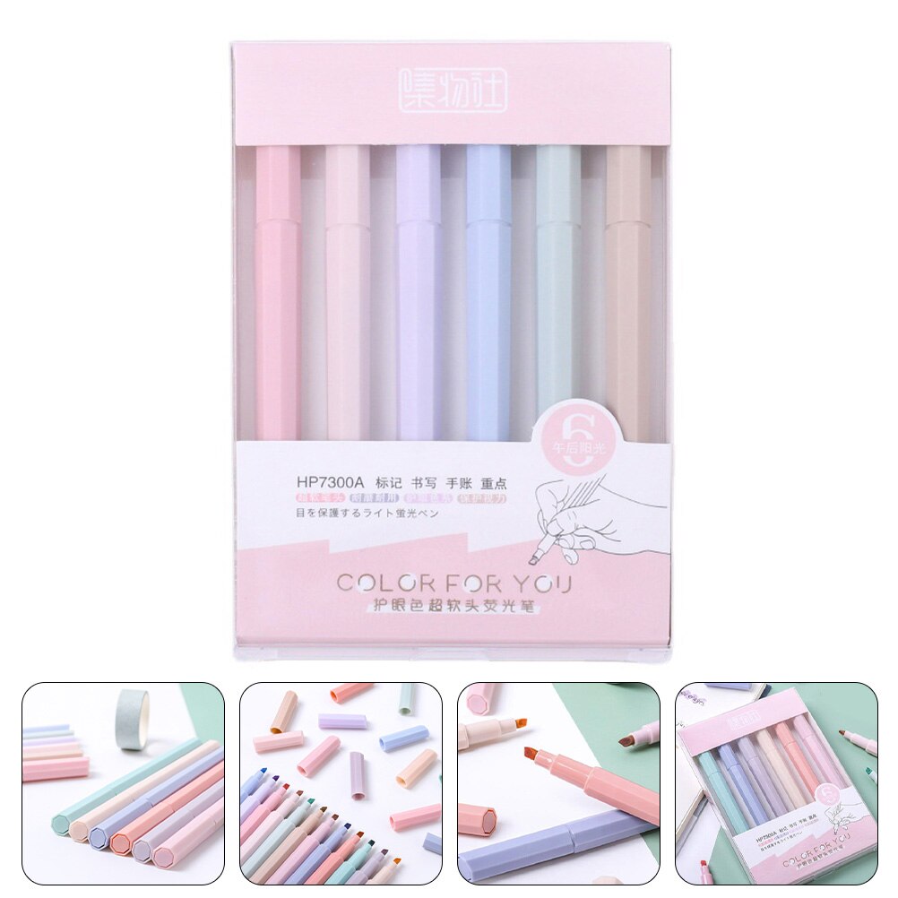 6Pcs Students Scrapbook Pens Words Underlining Pen... – Grandado