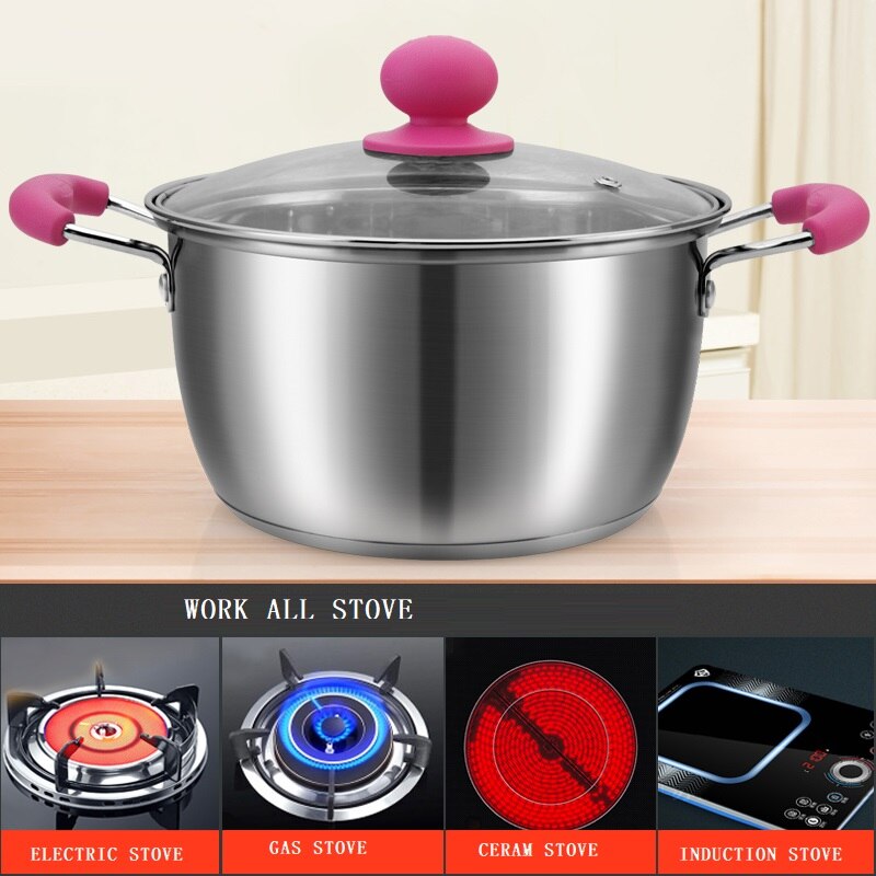 Casserole Inox Soup Pot 20/22cm 3L Induction cooke... – Grandado