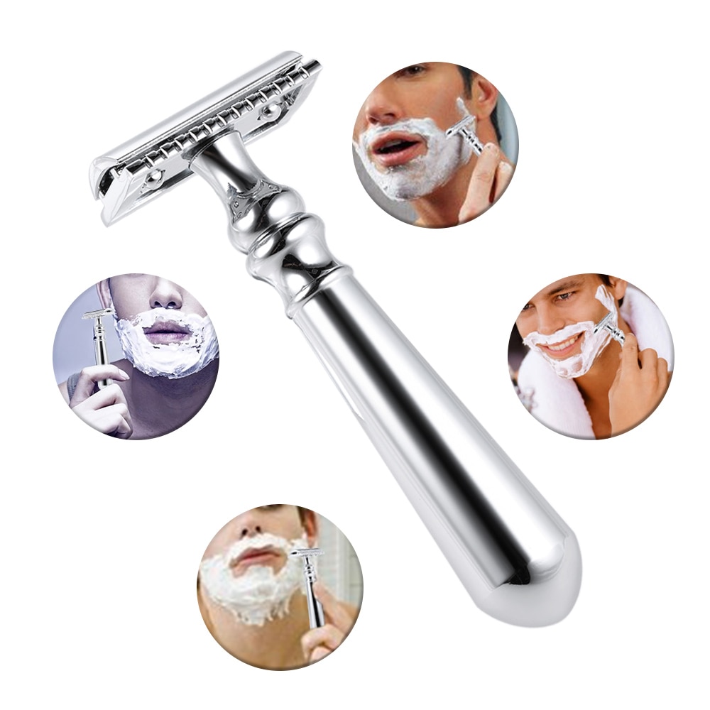 Double Edge Safety Shaving Razor Rotatable Long Ha... – Vicedeal