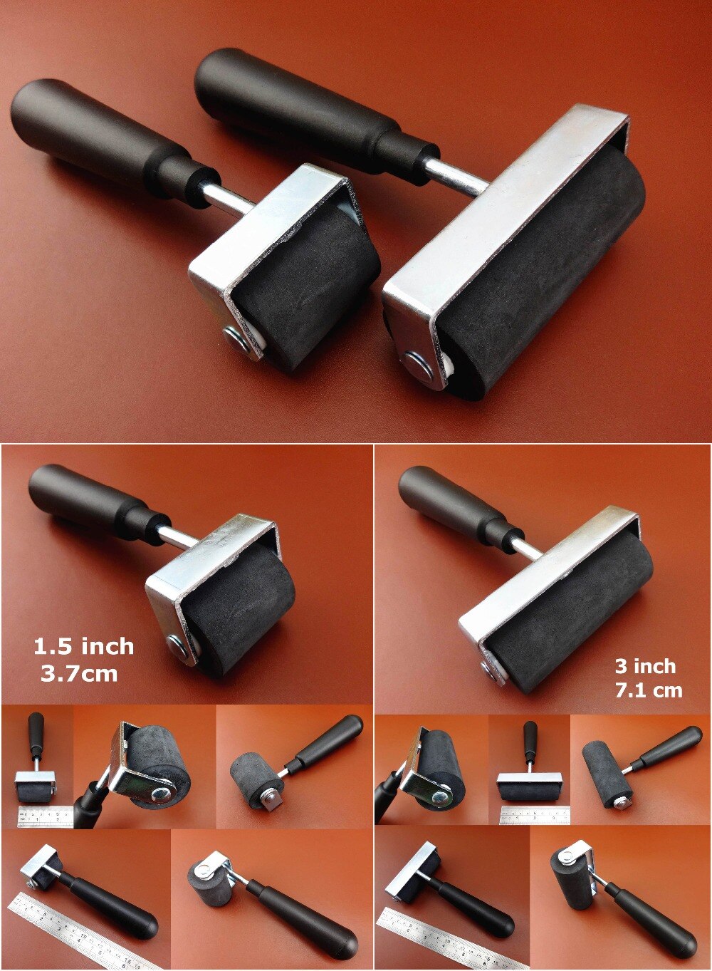 12kind Leather Craft Edge Press Roll Roller Glue E... – Grandado