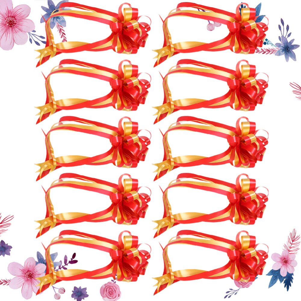 10Pcs Bow Wrap Ribbon Bow Hanging Banner Bows Deco... – Grandado