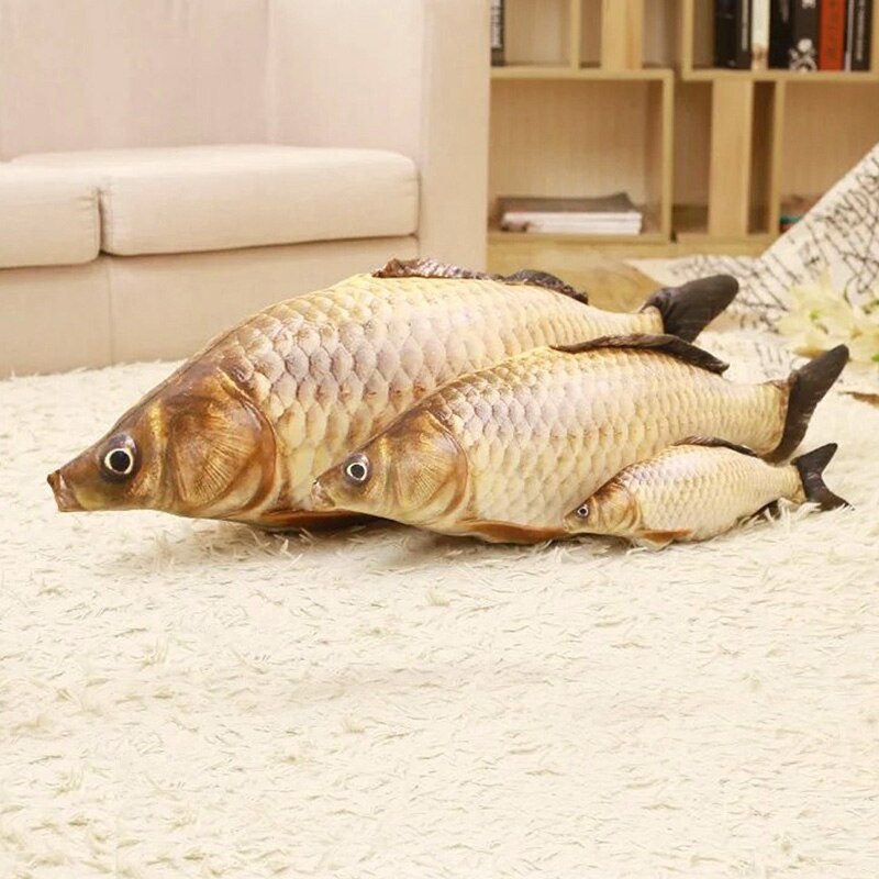 3D Carp Fish Cushion Pillow Animal Plush Toy Child... – Grandado