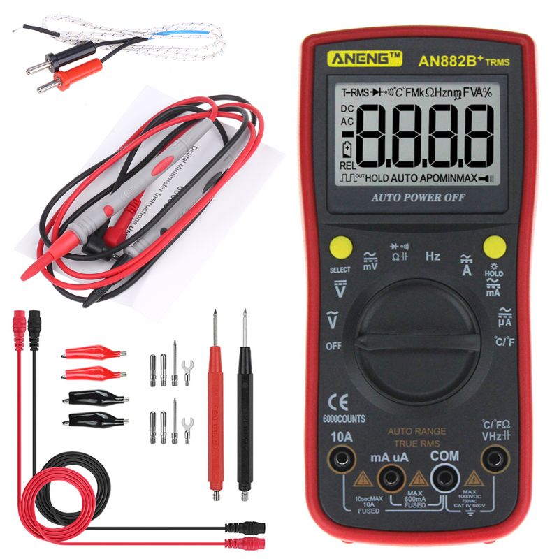 AN882B+ TRUE-RMS Digital Multimeter Auto-Range 600... – Grandado