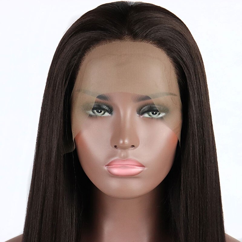 Bombshell Dark Brown Yaki Straight Synthetic Hair ... – Grandado