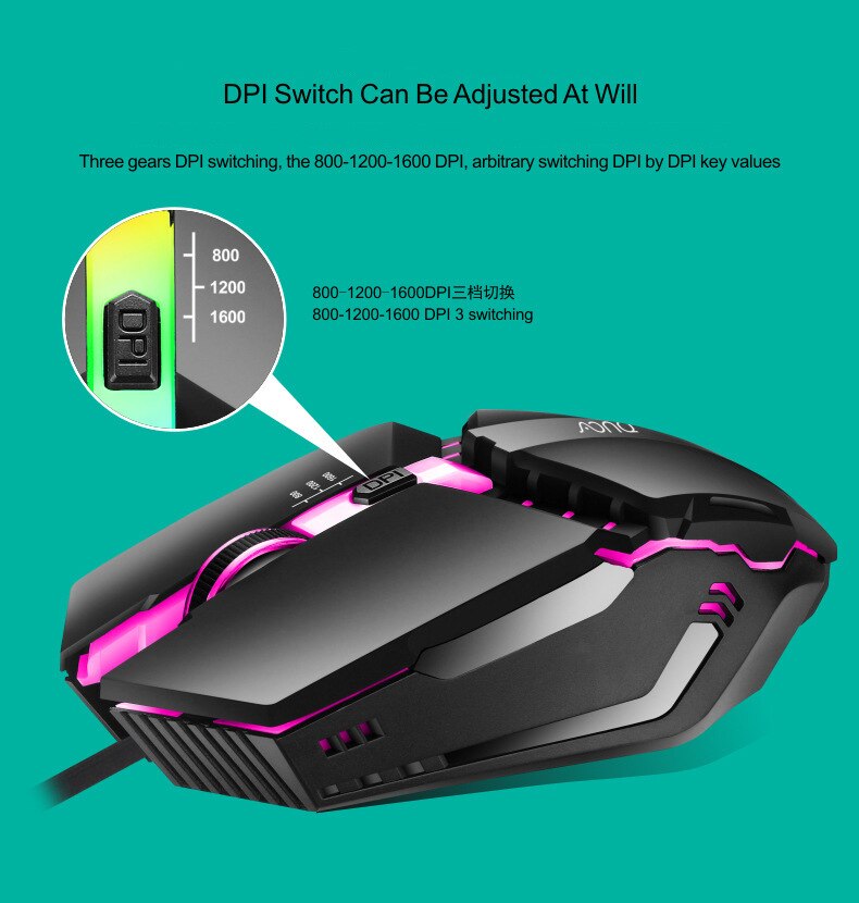 Ergonomic Wired Gaming Mouse LED 1600 DPI USB Comp... – Vicedeal