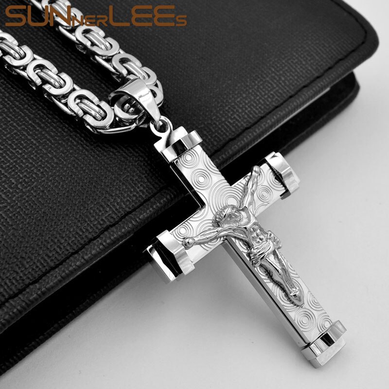 SUNNERLEES Stainless Steel Jesus Christ Cross Pend... – Vicedeal