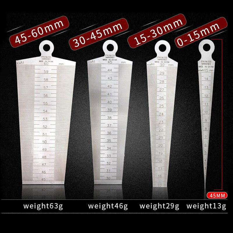 4PCS Wedge Feeler spaceHole Taper Gauge Stainless Steel Ruler Welding ...