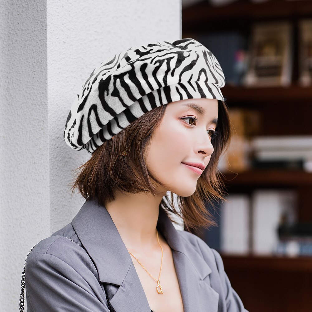 Autumn Cow Zebra Printed Artist Beanie Caps Women ... – Grandado