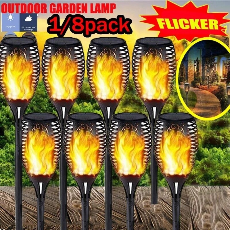 12LED 33LED Solar Flame Torch Light Flickering Wat... – Grandado