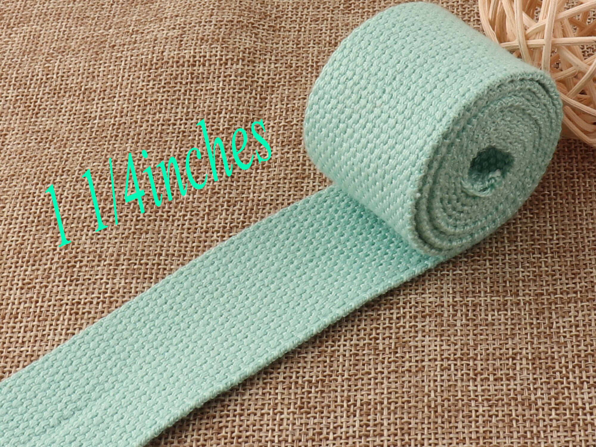 Solid Mint Green Cotton Belt Webbing Keychain Poly... – Grandado