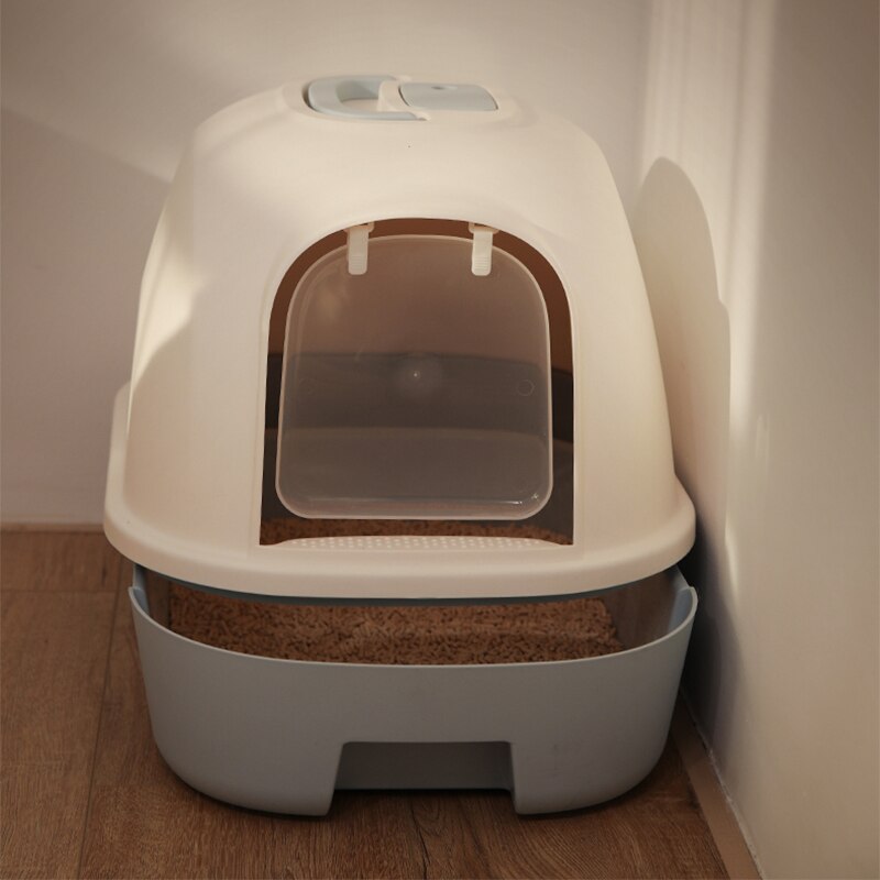 Cat Litter Box With Long Aisle Fully Enclosed Spla... – Vicedeal