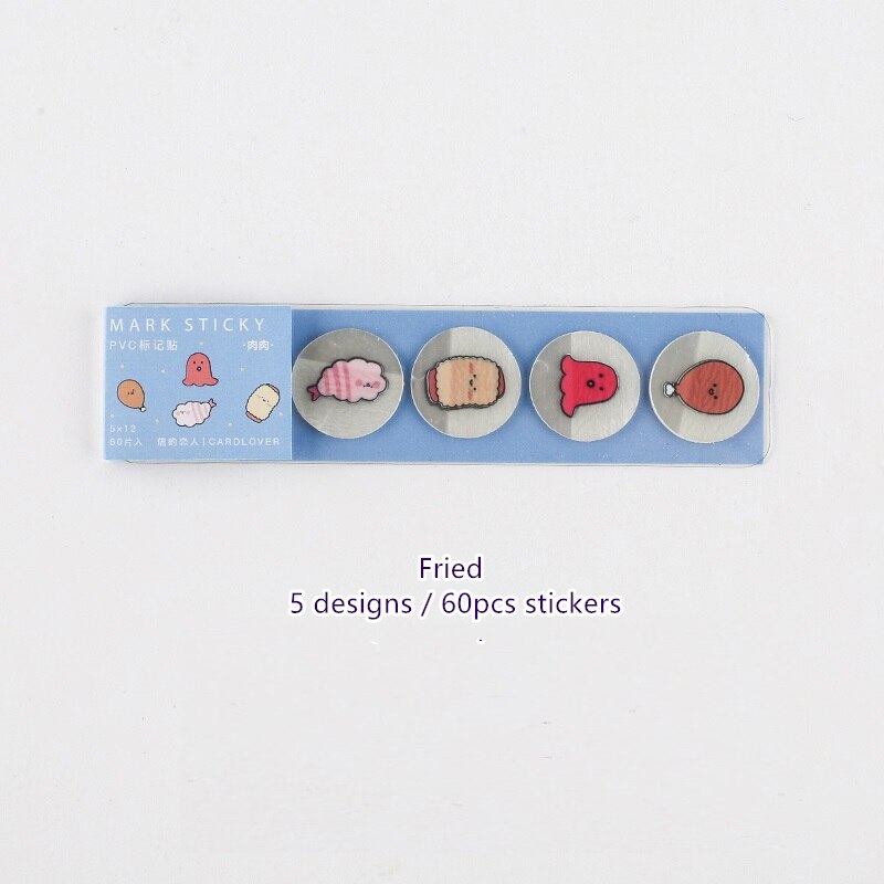 60pcs Kawaii Zakka Stickers Set Mini PVC Mark Stic... – Grandado
