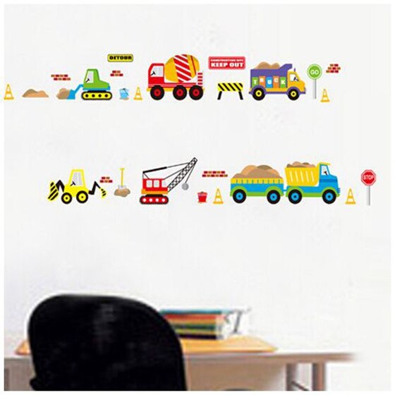 Removable Transport Truck Digger Wall Sticker Art ... – Grandado