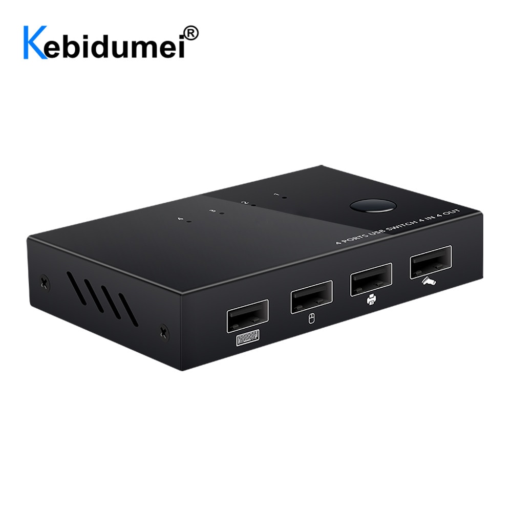 Usb Kvm Switch Box 4 Port Video Display USB2.0 Sch... – Vicedeal