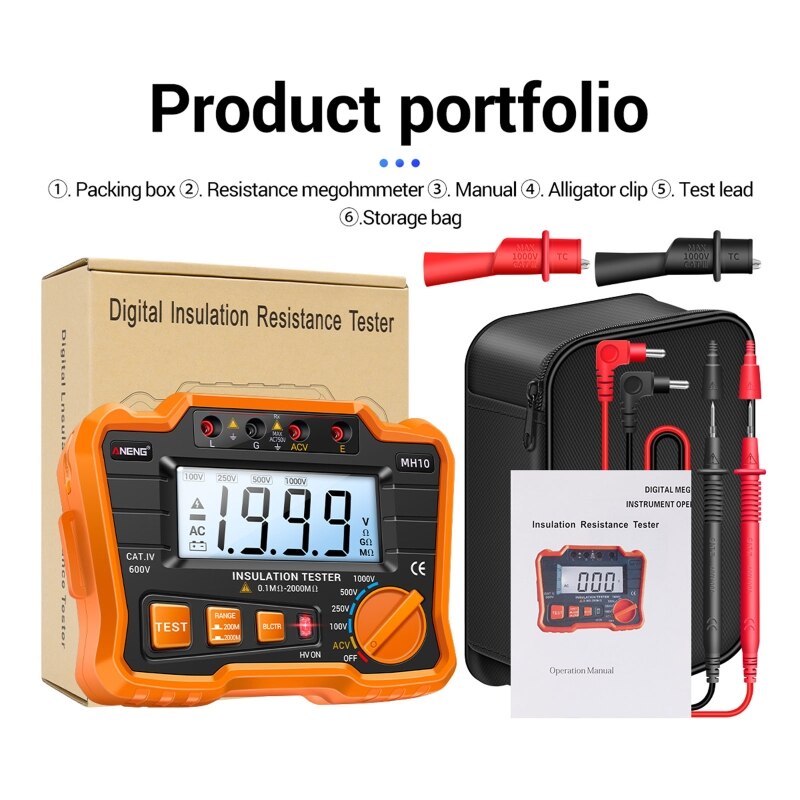 LCD Display Digital Megohmmeter Insulation Resista... – Grandado